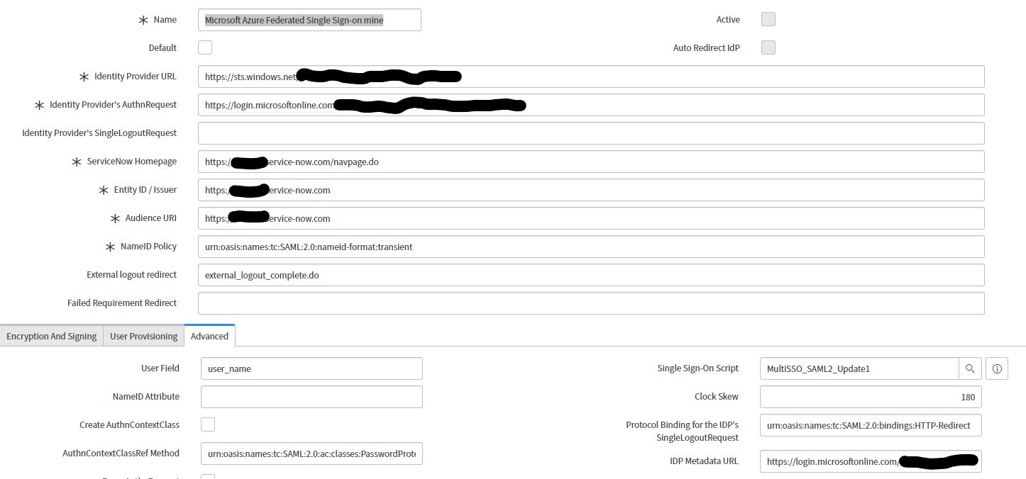 Solved: Error creating SSO with Azure - ServiceNow Community
